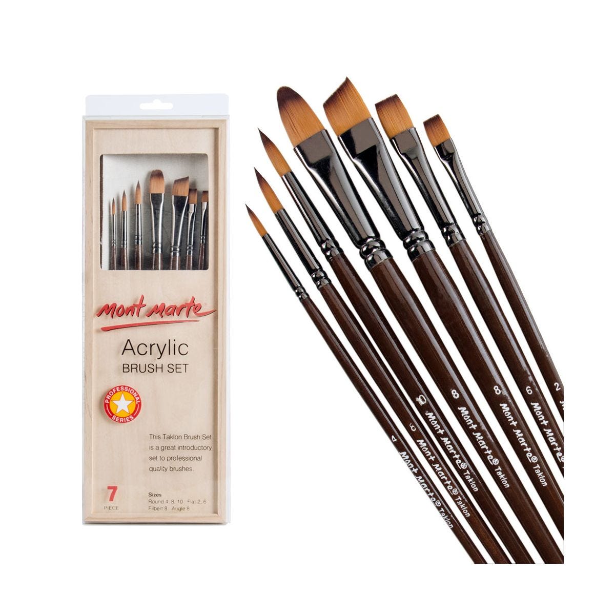 Acrylic Brush Set in box 7pc muse.mv